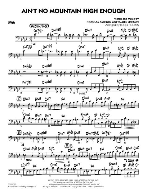 Aint No Mountain High Enough Arr Holmes Bass By Marvin Gaye