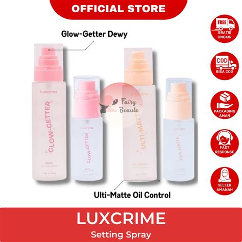 Jual Luxcrime Glow Getter Dewy Setting Spray Luxcrime Ulti Matte Oil