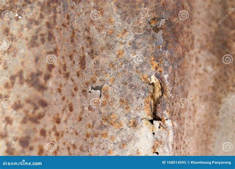 Old Rusty Zinc Sheet With Rough And Spotted Surface With Selective