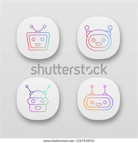 Chatbot App Icons Set Uiux User Stock Vector Royalty Free 1167418555