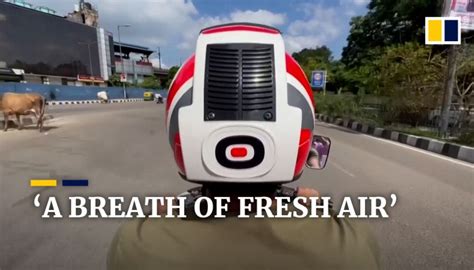 Anti Pollution Motorcycle Helmet Gives Bikers A ‘breath Of Fresh Air In India South China