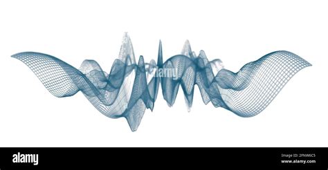 Equalizer Blue Sound Waves Or Audio Waves Visualization As Abstract Wireframe Mesh Structure On