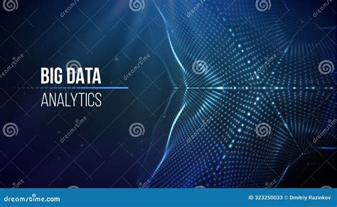 Big Data Analytics Concept With Blue Wireframe Patterns Stock Vector