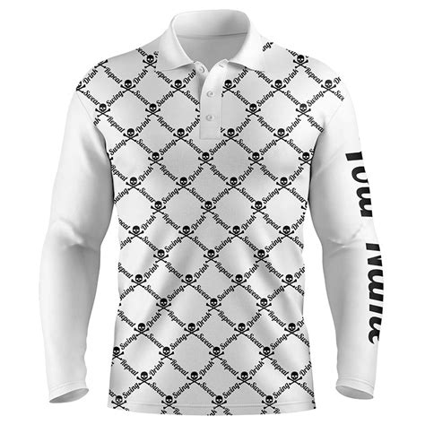 Mens Golf Polo Shirt Swing Swear Drink Repeat Golf Skull Custom Name G