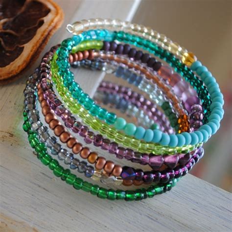 Colourblock Rainbow Wrap Memory Wire Bracelet Folksy