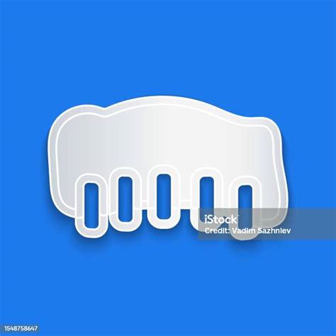 ペーパーカット 青い背景に分離されたグリル豚のバーベキューアイコン紙のアートスタイルベクトル 3dのベクターアート素材や画像を多数ご用意