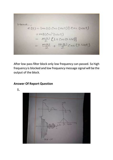 Double Side Band Suppressed Carrier Dsb Sc Modulation And Demodulation Docx
