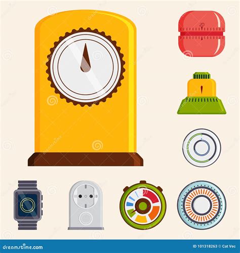 Clock And Watches Vector Timer Colorful Measurement Tools Number Digital Information Stopwatch