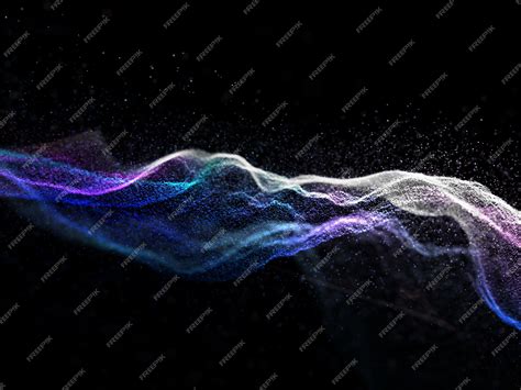 3d визуализация абстрактного фона с плавным дизайном частиц Бесплатно