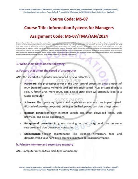 Ignou Ms 07 Solved Assignment Jan And July 2024 English Medium Ignou