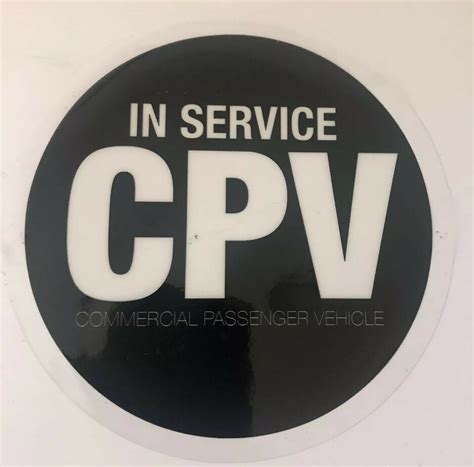 Cpv Commercial Passenger Vehicle Car Window Sign Rideshare Supplies