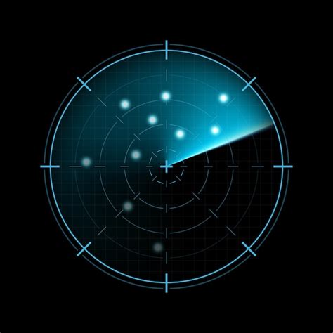 Radar Isolé Sur Fond Sombre Vecteur Premium