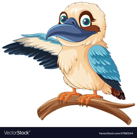 A Cartoon Of Cute Kookaburra Bird Standing Vector Image