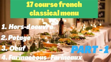 17 Course French Classical Menu Part 1 Examples Cover Hors