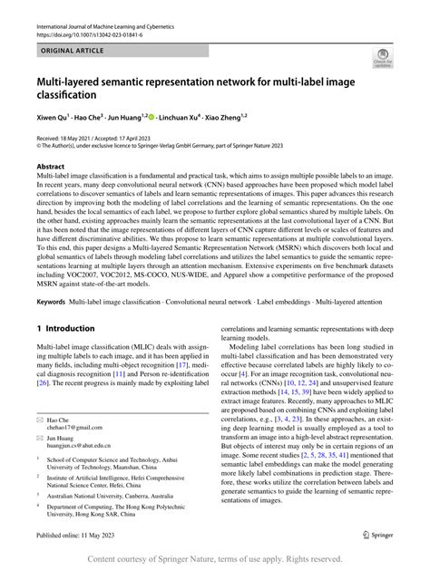 multi layered semantic representation network for multi label image classification