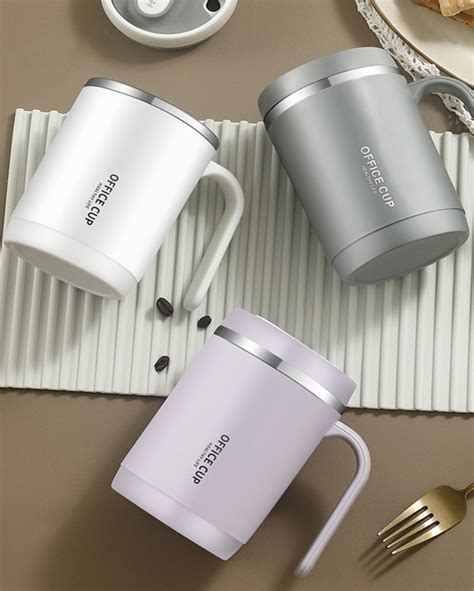 500ml 텀블러 뚜껑 및 빨대 진공 절연 물병 머그잔 커피 컵 스테인레스 스틸 보온병 컵 가정용 사무실 머그잔