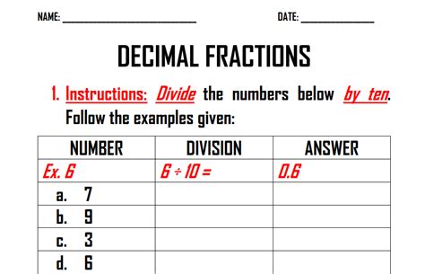 Decimal Numbers Dividing A Number By Or Teaching Resources