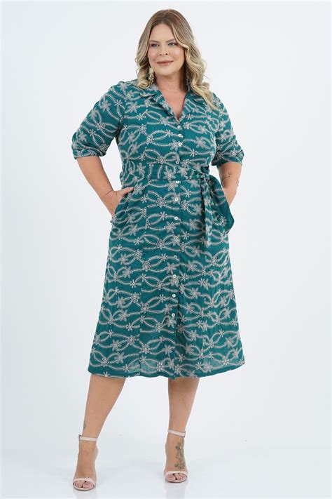 Vestido Plus Size Físico Midi Laise Program Moda Moda Plus Size