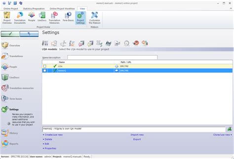 Memoq Online Project Settings Lqa Models