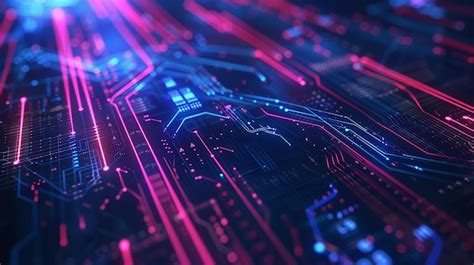 Premium Photo Blue Wireframe 3d Futuristic Circuit Background