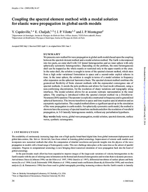 pdf coupling the spectral element method with a modal solution for