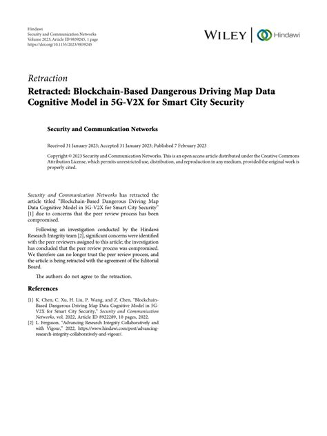 Pdf Retracted Blockchain Based Dangerous Driving Map Data Cognitive Model In 5g V2x For Smart
