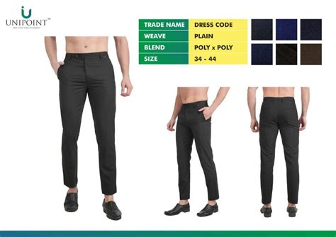 Poly Cotton Plain Men Black Formal Trouser Regular Fit At ₹ 380 In New
