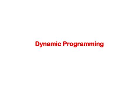 dynamic programming and applications ppt programming languages