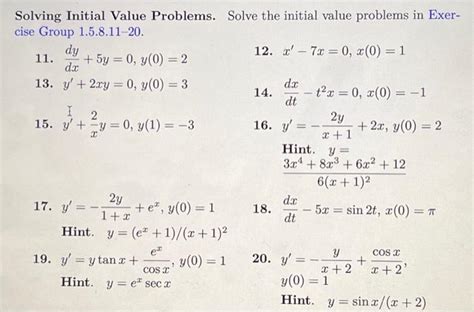 Solved Solving Initial Value Problems Solve The Initial Chegg