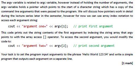 Solved The Argv Variable Is Related To Argc Variable Chegg Com