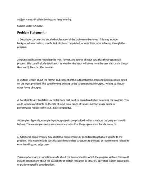 Problem Solving And Programming Pdf Computer Program Programming