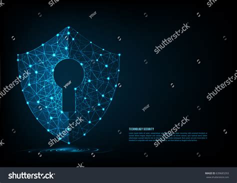 Cyber Security Concept Shield Keyhole Icon Stock Vector Royalty Free Shutterstock