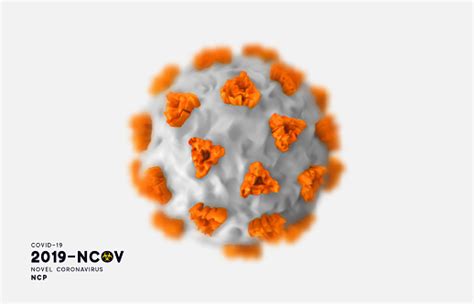 소설 코로나 바이러스 바이러스 코비드 19ncp 코로나바이러스 Ncov는 단일 가닥 Rna 바이러스로 표시된다 고립 현실적인 3d 흰색과 오렌지 바이러스 세포 사스cov2