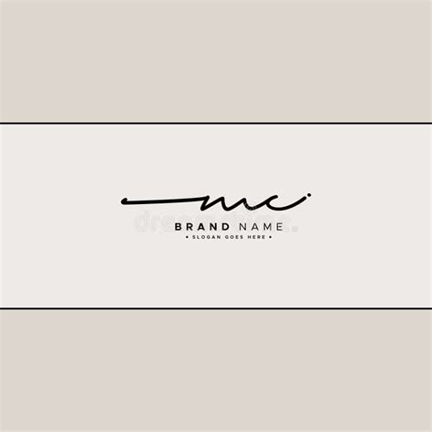 Mc Initial Letter Signature Logo Template Handwritten Vector Logo Template Stock Vector