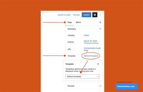 Page Template In WordPress Themes Harbor