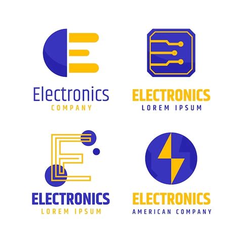 Paquete De Logotipos De Electrónica Plana Vector Gratis