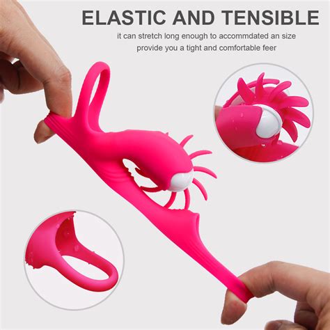 Rotating Magic Tongue Vibrating Ring Penis Ring Male Female Couple