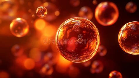 Abstract Orange Glowing Spheres Stock Illustration Illustration Of