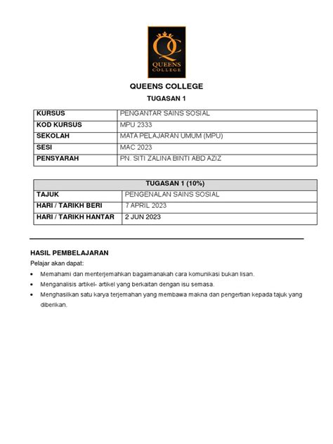 Mpu 2333 Assignment 1 Mac 2023 Pdf Seni