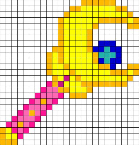Sailor Moon Wand Perler Bead Pattern Bead Sprite Easy Perler Bead
