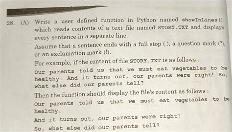 Solved Write A User Defined Function In Python Named Showinlines
