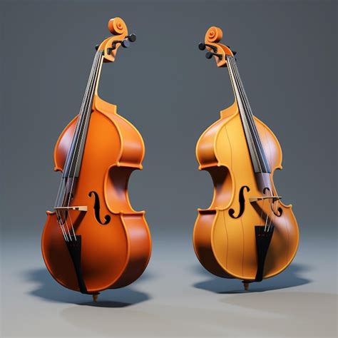 Premium Ai Image Cartoon Double Bass 3d