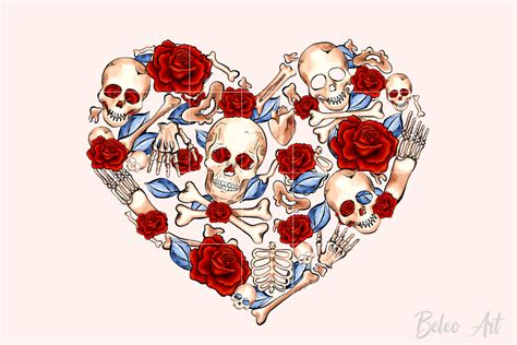 Skeleton Heart Valentine PNG Graphic By Beleo Art Creative Fabrica