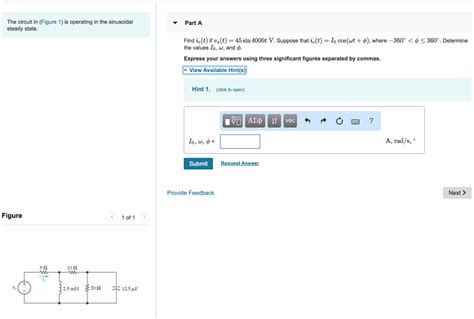 Solved The Circuit In Figure 1 Is Operating In The