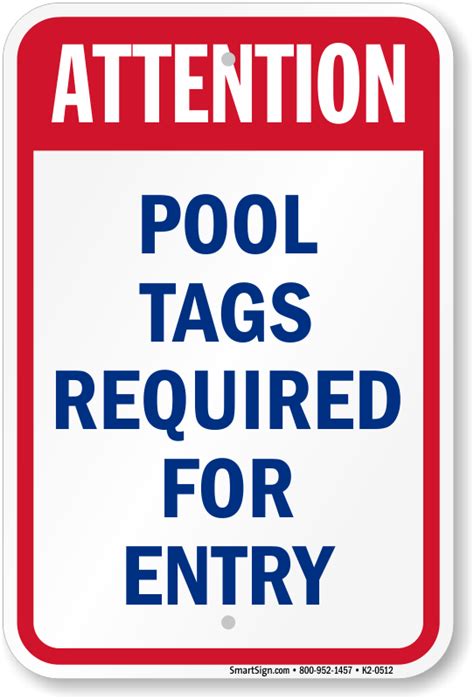 Pool Pass Required Signs 10 Off Pool Pass Area Signs