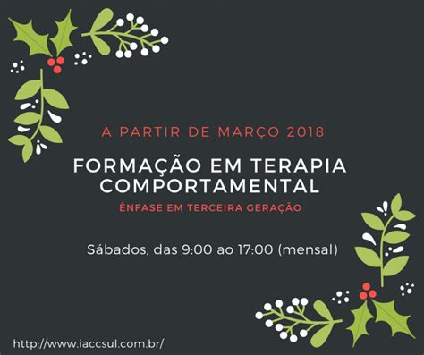 Curso De Formação Com ênfase Em Terapias Comportamentais De Terceira