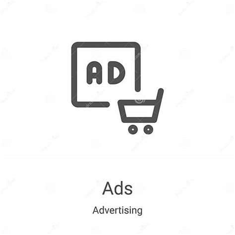Ads Icon Vector From Advertising Collection Thin Line Ads Outline Icon Vector Illustration