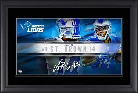 Amon Ra St Brown Lions Custom Framed Nameplate Photo Display