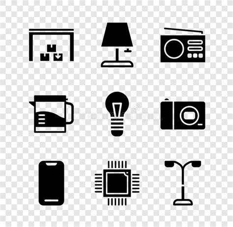 Set Warehouse Table Lamp Radio Smartphone Processor With