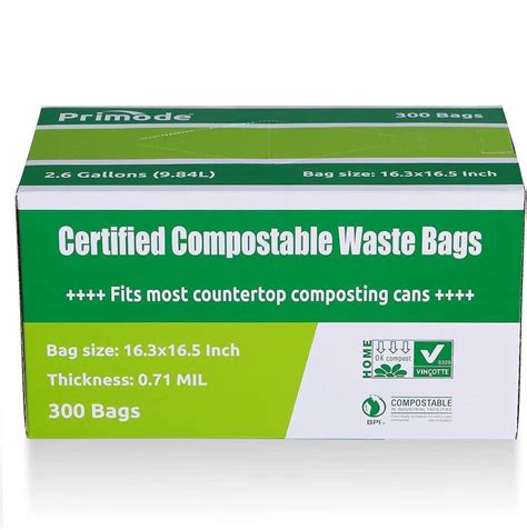 Primode 26 Gallon 300 Count Compostable Bags Extra Thick Small